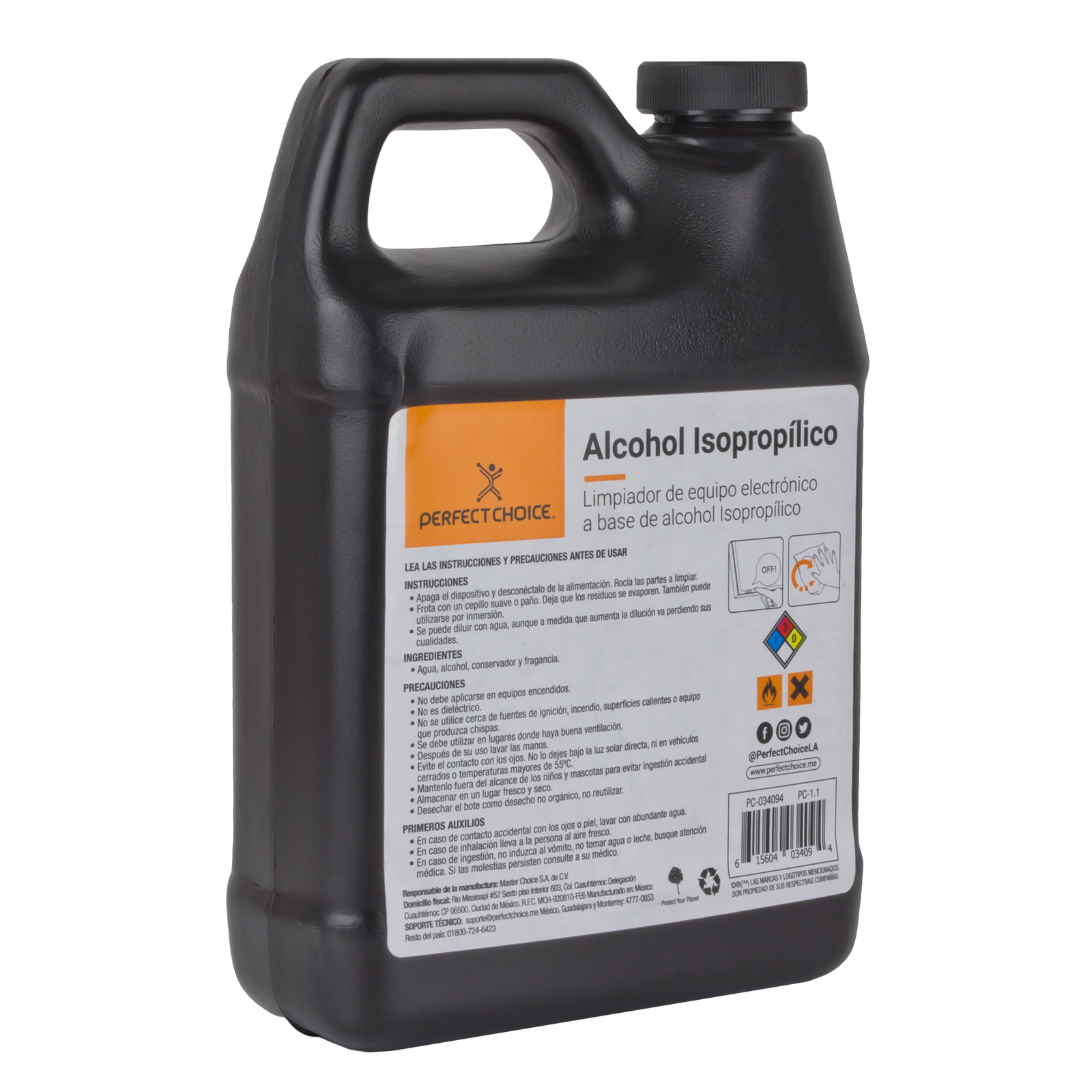 Alcohol Isopropílico para Limpieza de Equipo Electrónico 1L | PERFECT